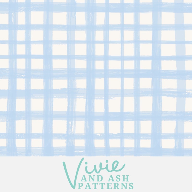 Watercolor Gingham Blue 5x7 - Etsy