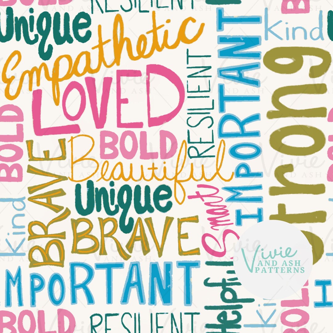 Positive Affirmations Seamless Pattern, Back to School Repeating ...