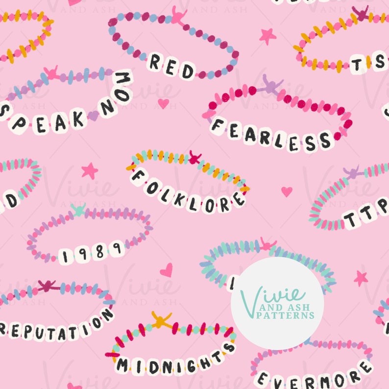 Pink Friendship Bracelet Seamless Repeating Pattern, Bracelet Seamless ...