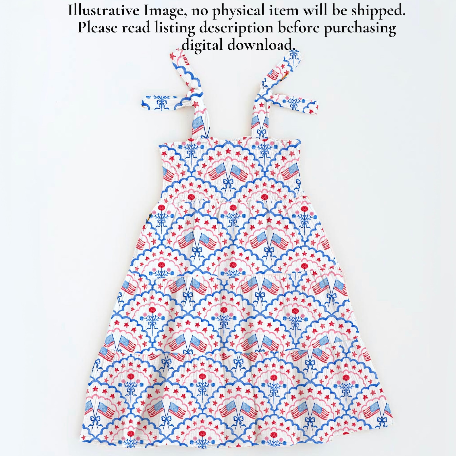 Red White and Blue Scalloped Seamless Repeating Pattern, USA Flag and ...