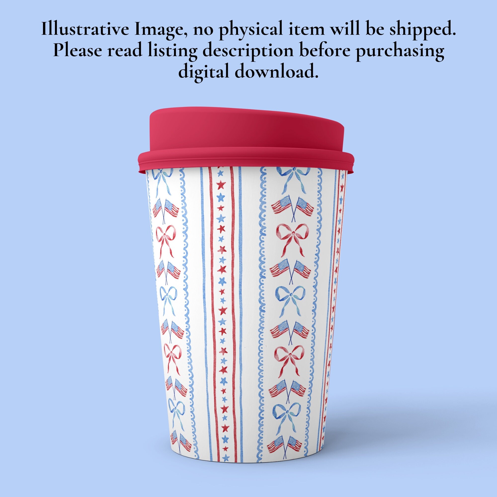 Red White and Blue Seamless Repeating Pattern, Bouquet Bow Floral and ...