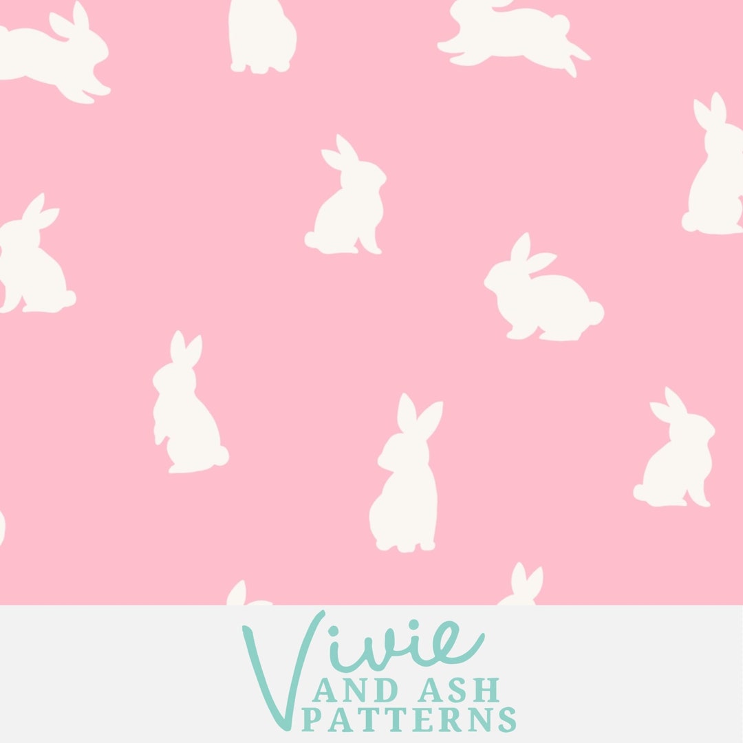 Pink Bunnies, Seamless Repeating Pattern, Download Digital File for ...