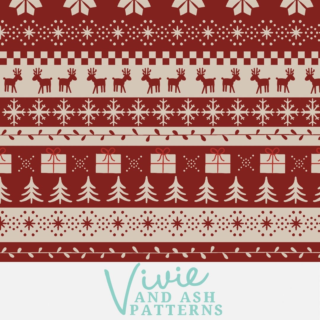 Holiday Fair Isle Seamless Repeat Pattern, Reindeer Seamless Repeating ...
