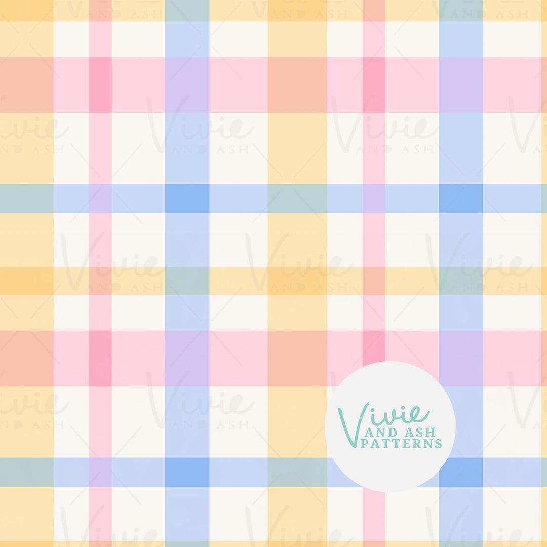 Spring Pastel Plaid Seamless Repeating Pattern, Gingham Pattern File ...