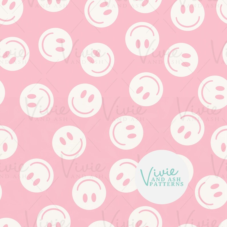 Pink Smiley Face Seamless Pattern, Smiley Face Seamless Repeating ... Pink Smiley Face Seamless Pattern, Smiley Face Seamless Repeating ...