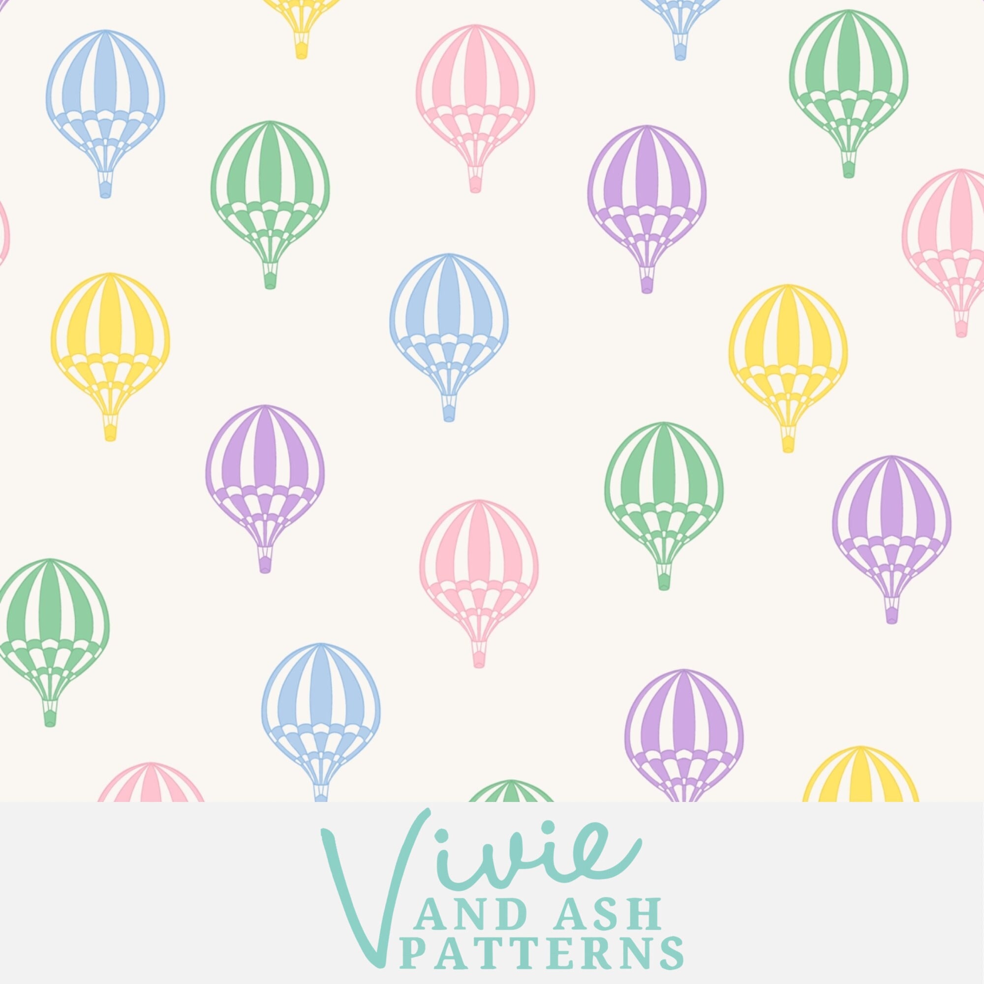 Hot Air Balloon Spring Seamless Repeating Pattern Seamless - Etsy