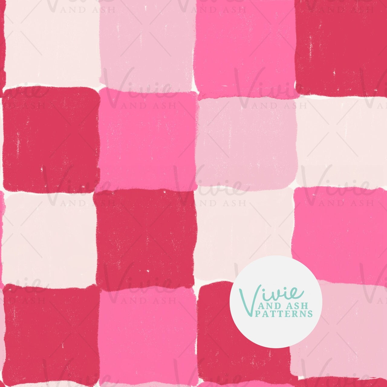 Pink Valentine Checker Seamless Repeating Pattern, Valentine Checker ...