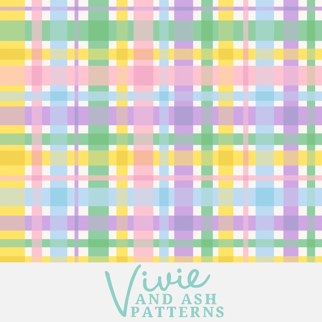 Spring Plaid Seamless Repeat, Easter Plaid Pattern, Pastel Plaid ...