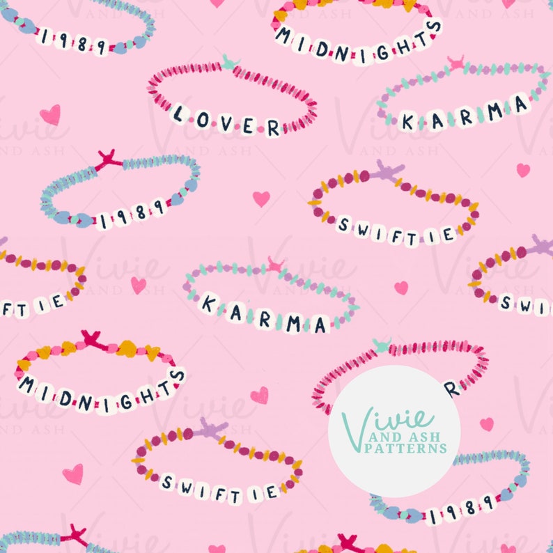 Pink Friendship Bracelet Pattern by Vivieandash: Swiftie Era (digital ...