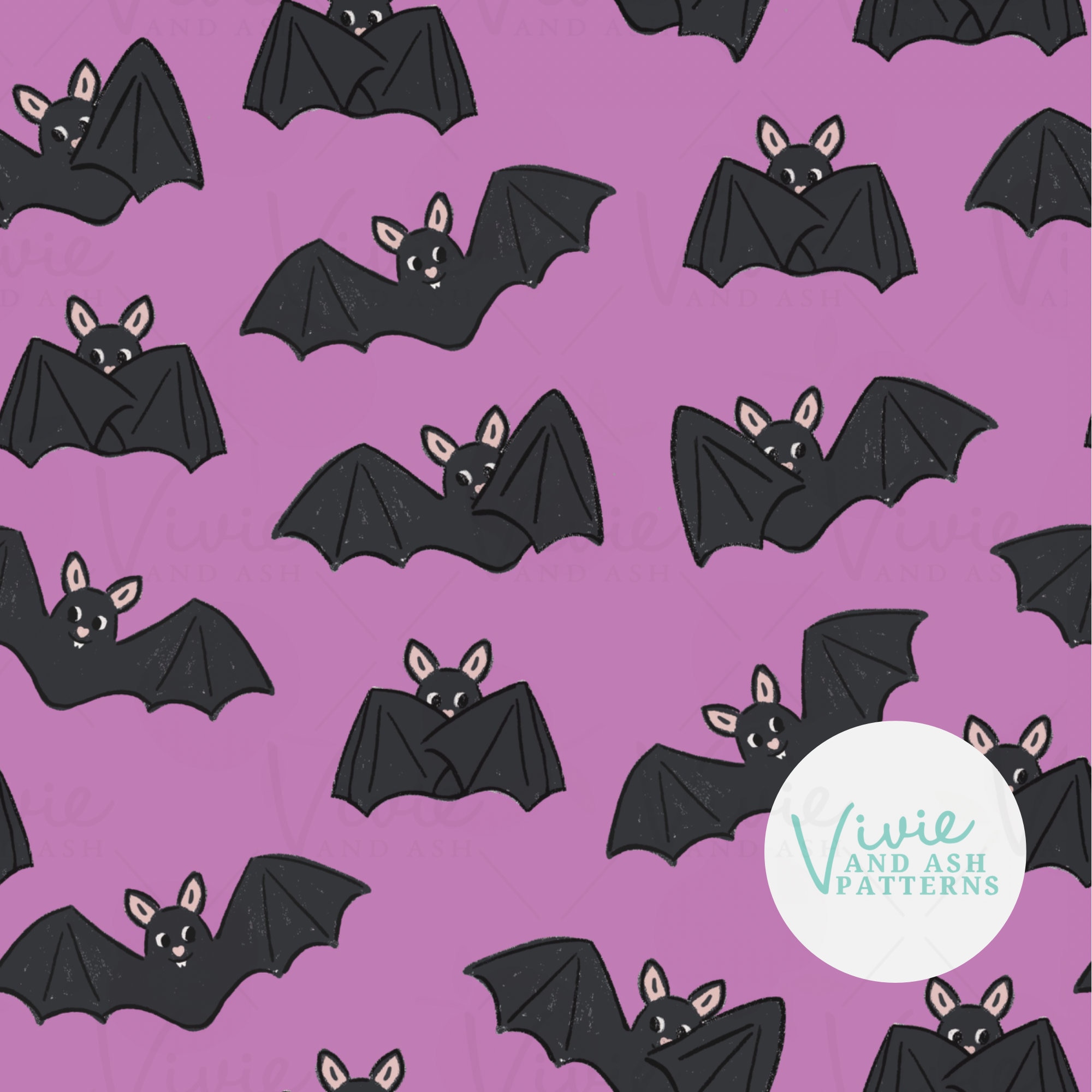 Cute Halloween Seamless Bat Pattern, Purple Fall Seamless Repeat ...