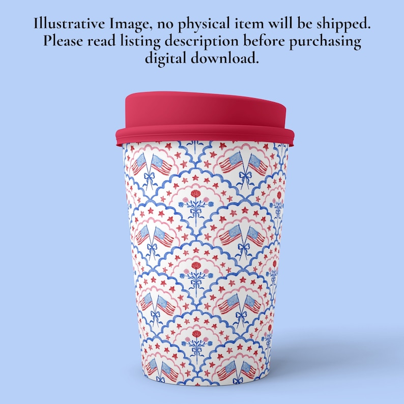 Red White and Blue Scalloped Seamless Repeating Pattern, USA Flag and ...