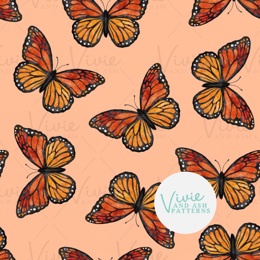 Watercolor Monarch Butterflies Pattern, Butterfly Seamless Pattern File ...