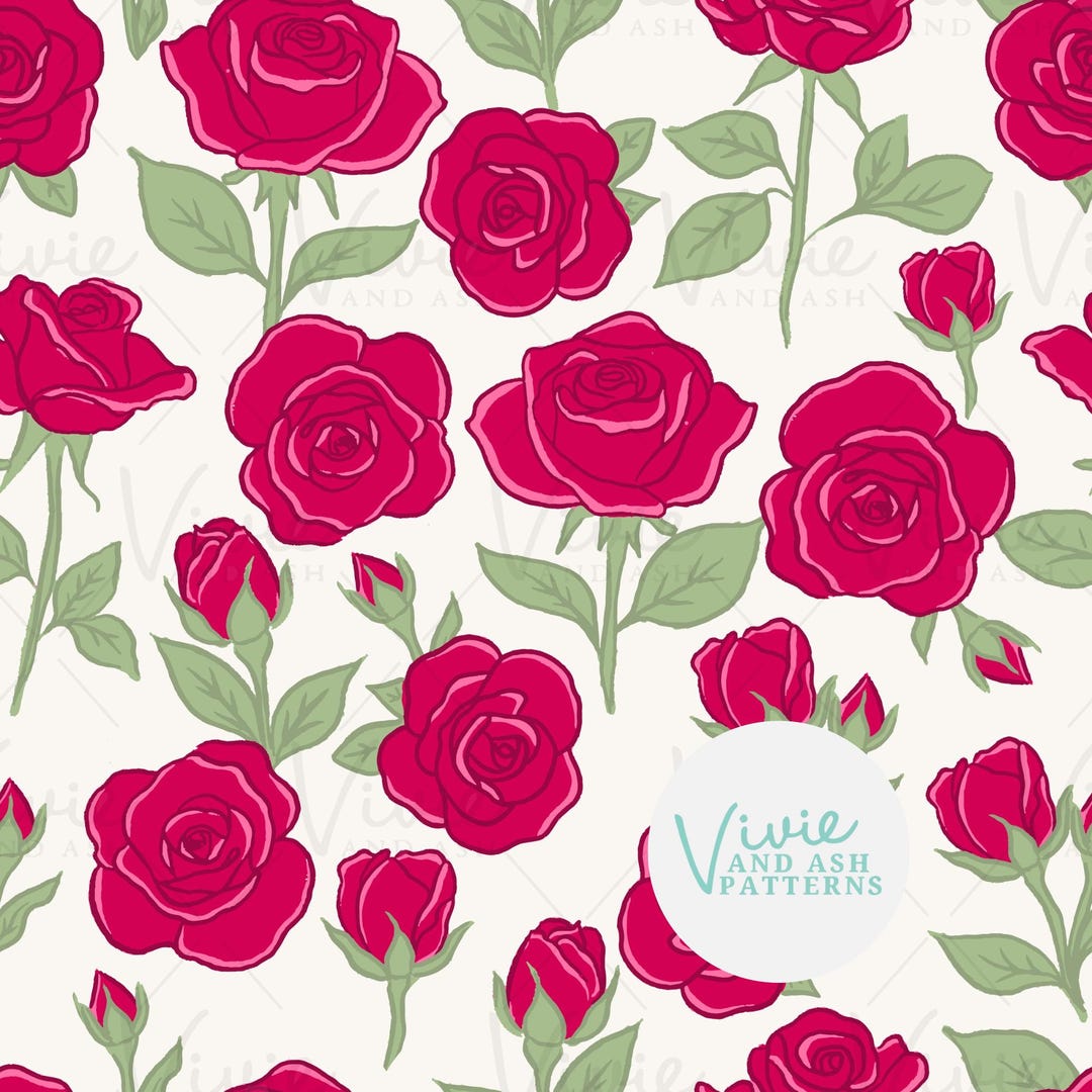 Red Roses Seamless Repeating Pattern, Valentine Floral Pattern File ...