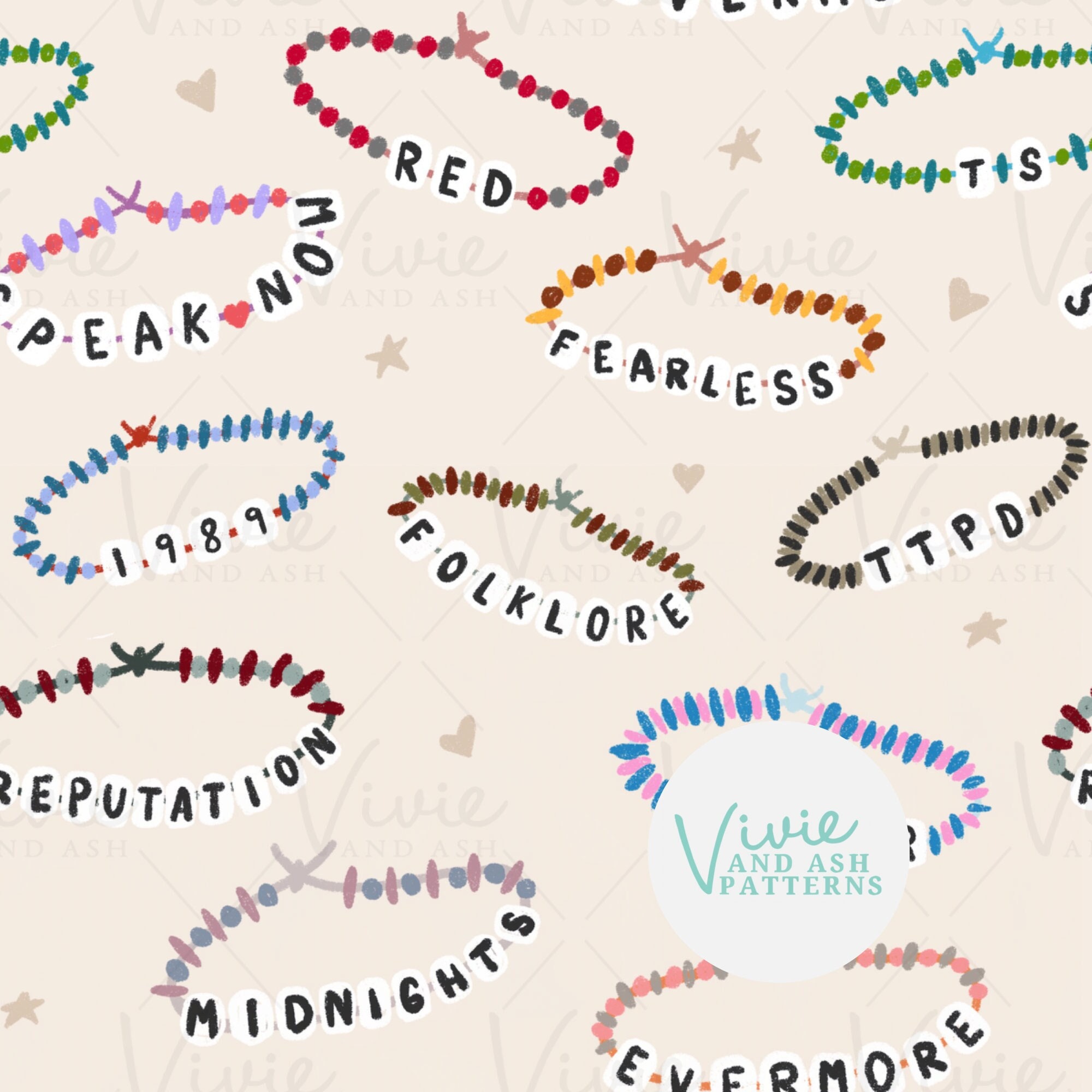 Friendship Bracelet Albums Seamless Repeating Pattern, Bracelet ...