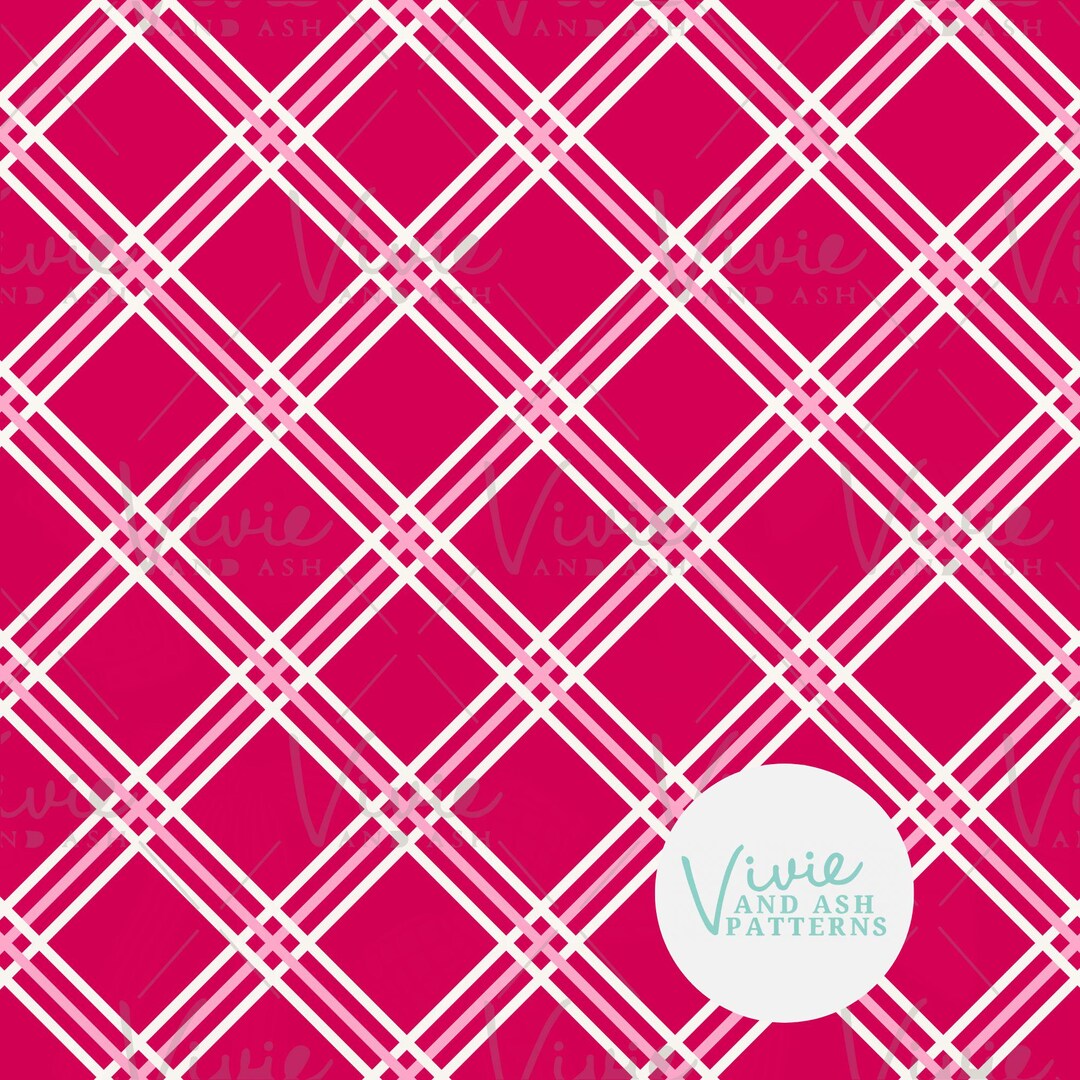 Valentine Red and Pink Diagonal Gingham Seamless Pattern File - Etsy