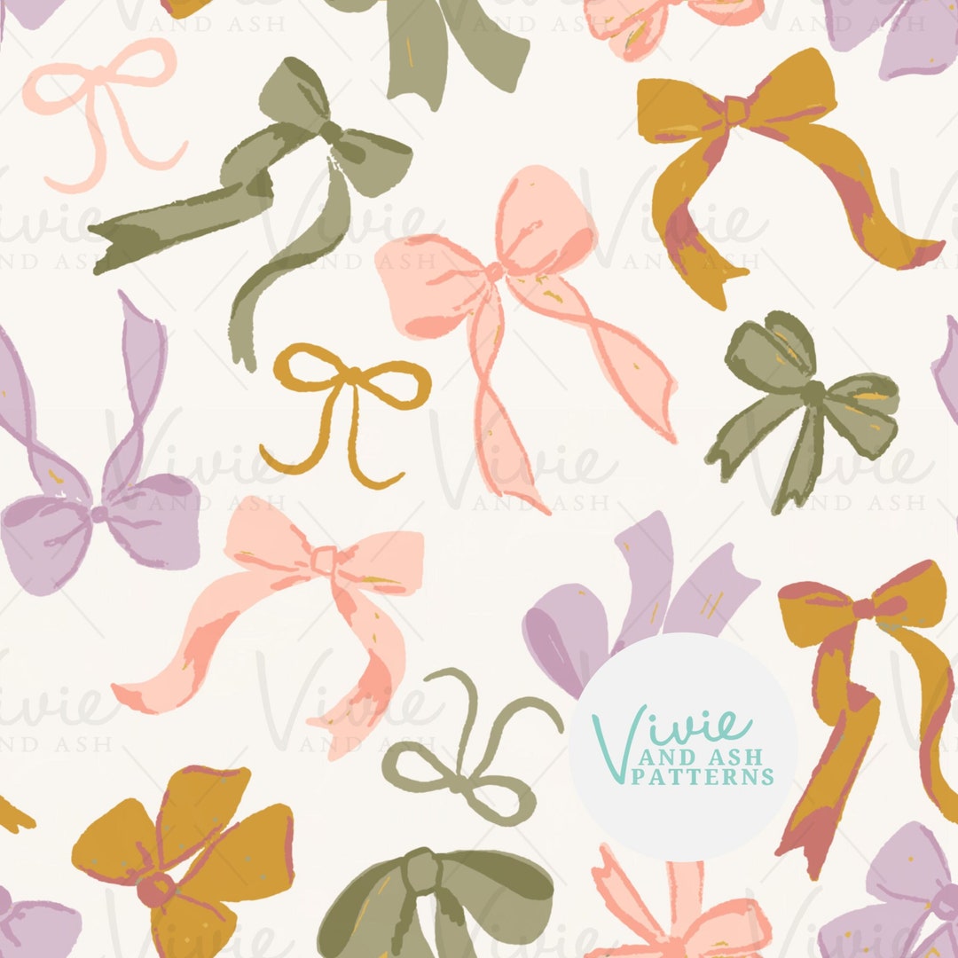 Neutral Bows Seamless Repeating Pattern, Bow Pattern File, Earth Tone ...