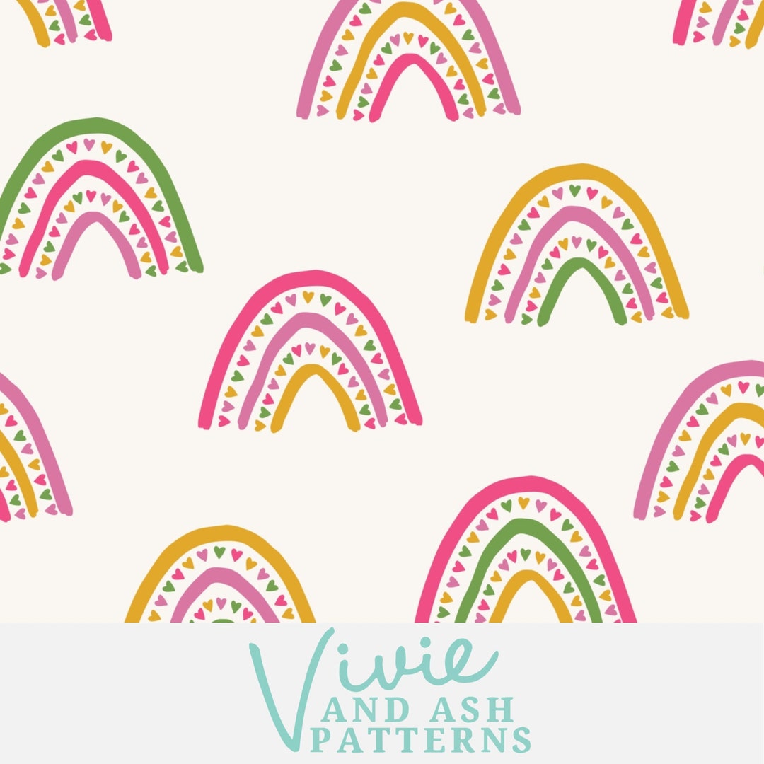 Rainbows and Hearts Seamless, St Patrick's Day Seamless Pattern File ...