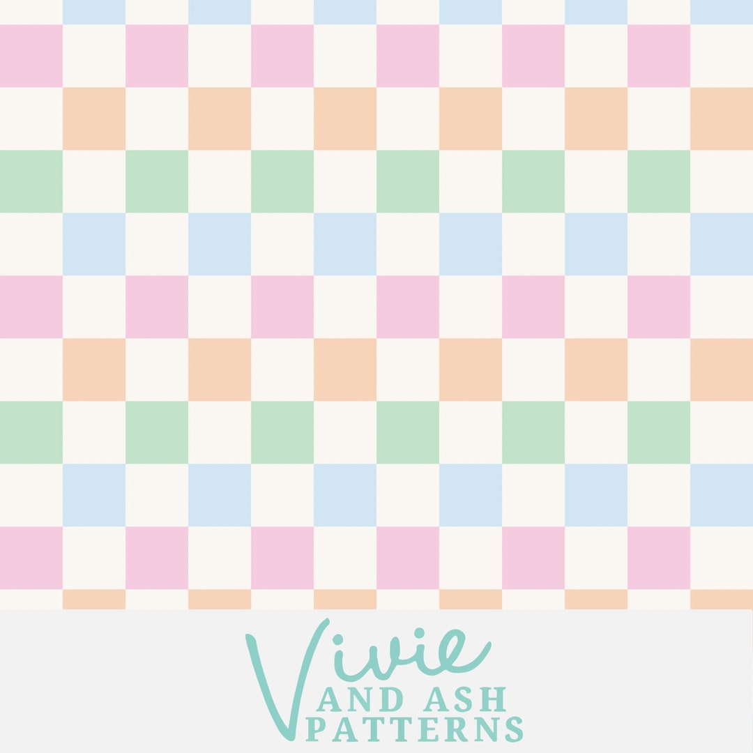 Rainbow Checkerboard Seamless Repeat Pattern File, Pastel Checker ...