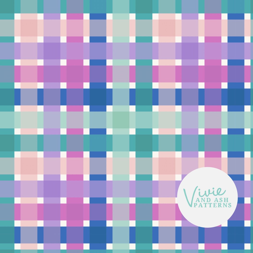 Blue and Purple Plaid Seamless, Spring and Summer Plaid Seamless ...