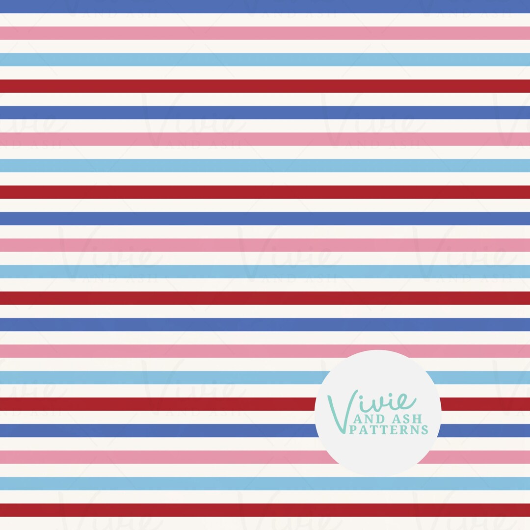 Red White and Blue Summer Stripe Seamless Repeat Pattern File, 4th of ...