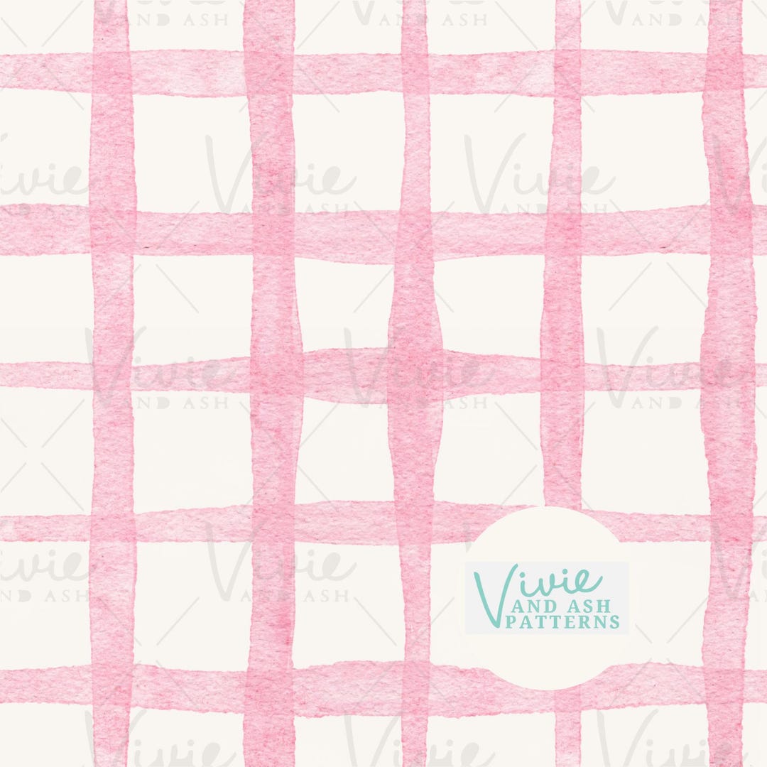 Light Pink Watercolor Pink Plaid Gingham Seamless Repeating Pattern ...