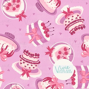 Vintage Valentine Cakes Seamless Repeating Pattern, Valentine Seamless ...