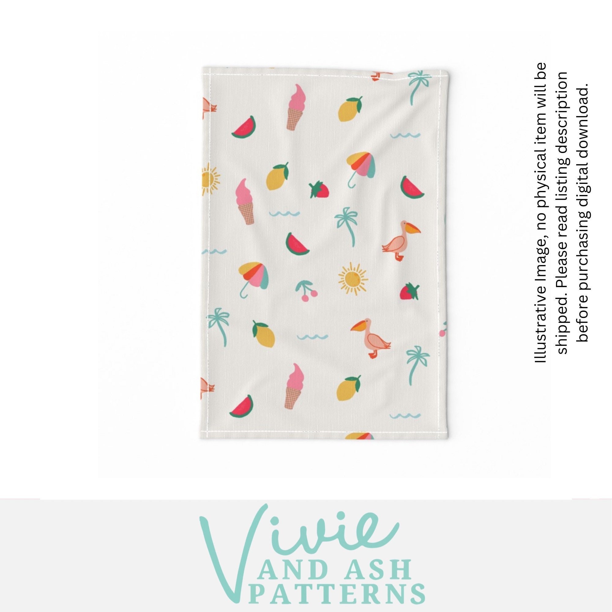 Cute Summer Seamless Pattern Ice Cream Palm Tree Fruit - Etsy