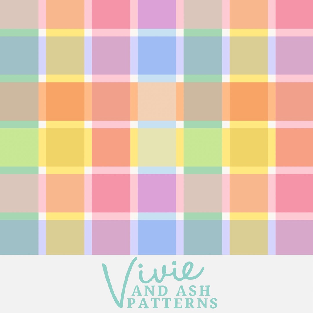 Bright Spring Colorful Plaid Seamless Repeating Pattern, Orange Yellow ...