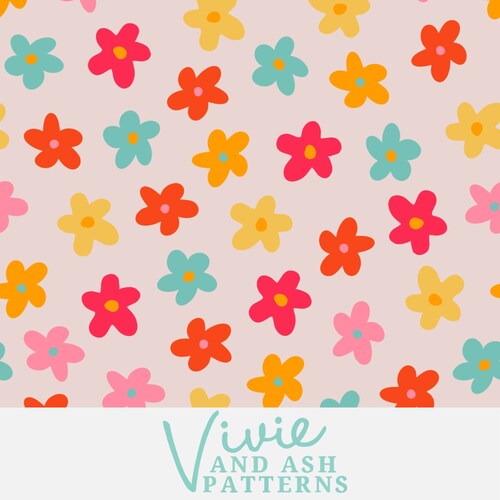 HOLLY Spring Floral Retro Seamless Digital Pattern Seamless - Etsy