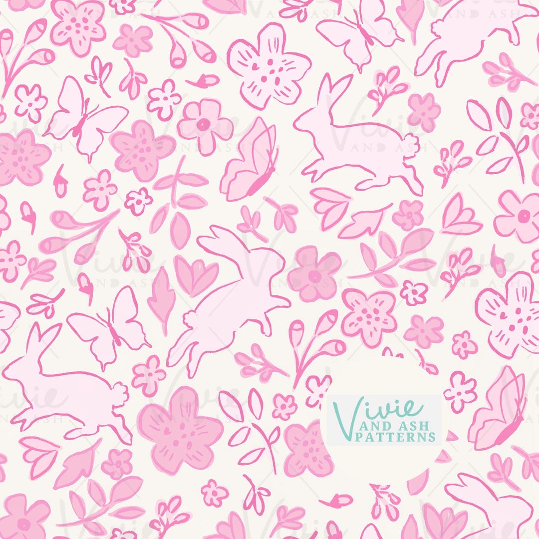 Pink Easter Floral Seamless, Easter Spring Floral Seamless Repeating ...