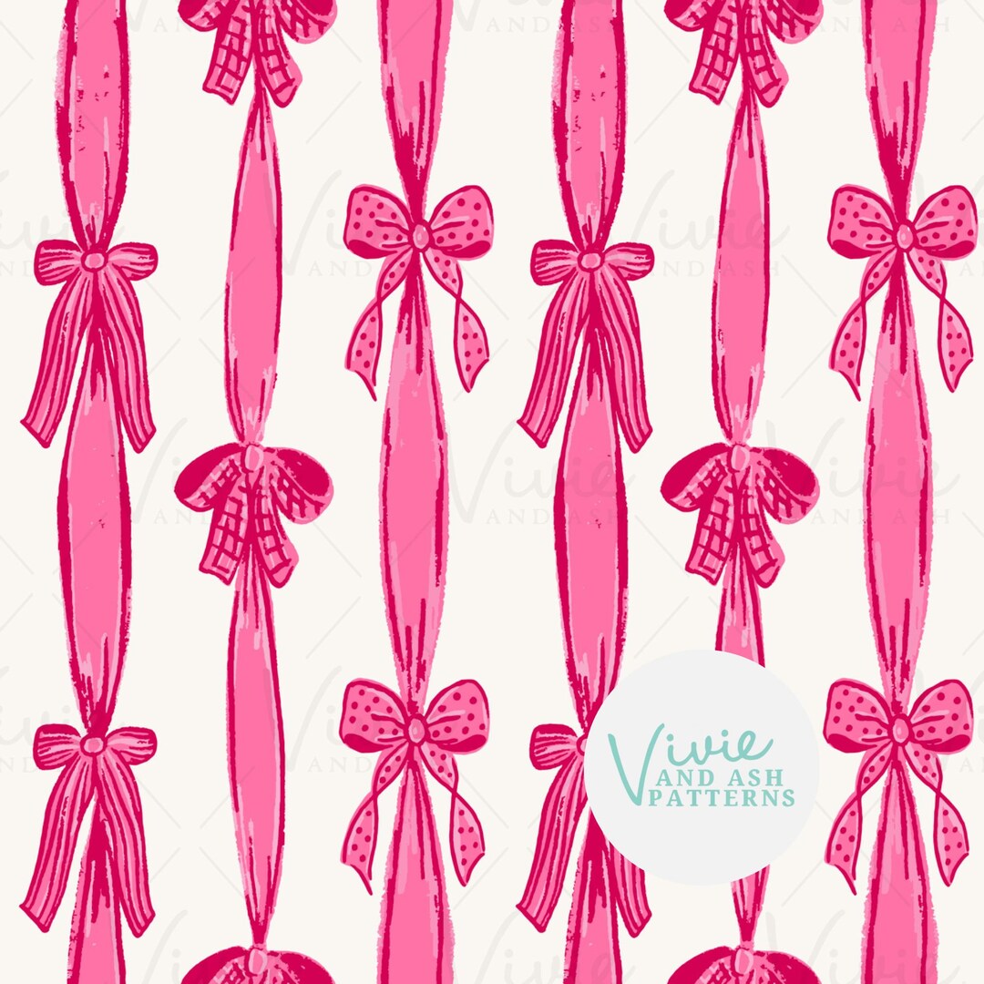 Pink and Red Bows Seamless Repeating Pattern, Valentine Bow Pattern ...