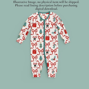 Red and Green Christmas Scroll Bows Seamless Pattern, Presents ...