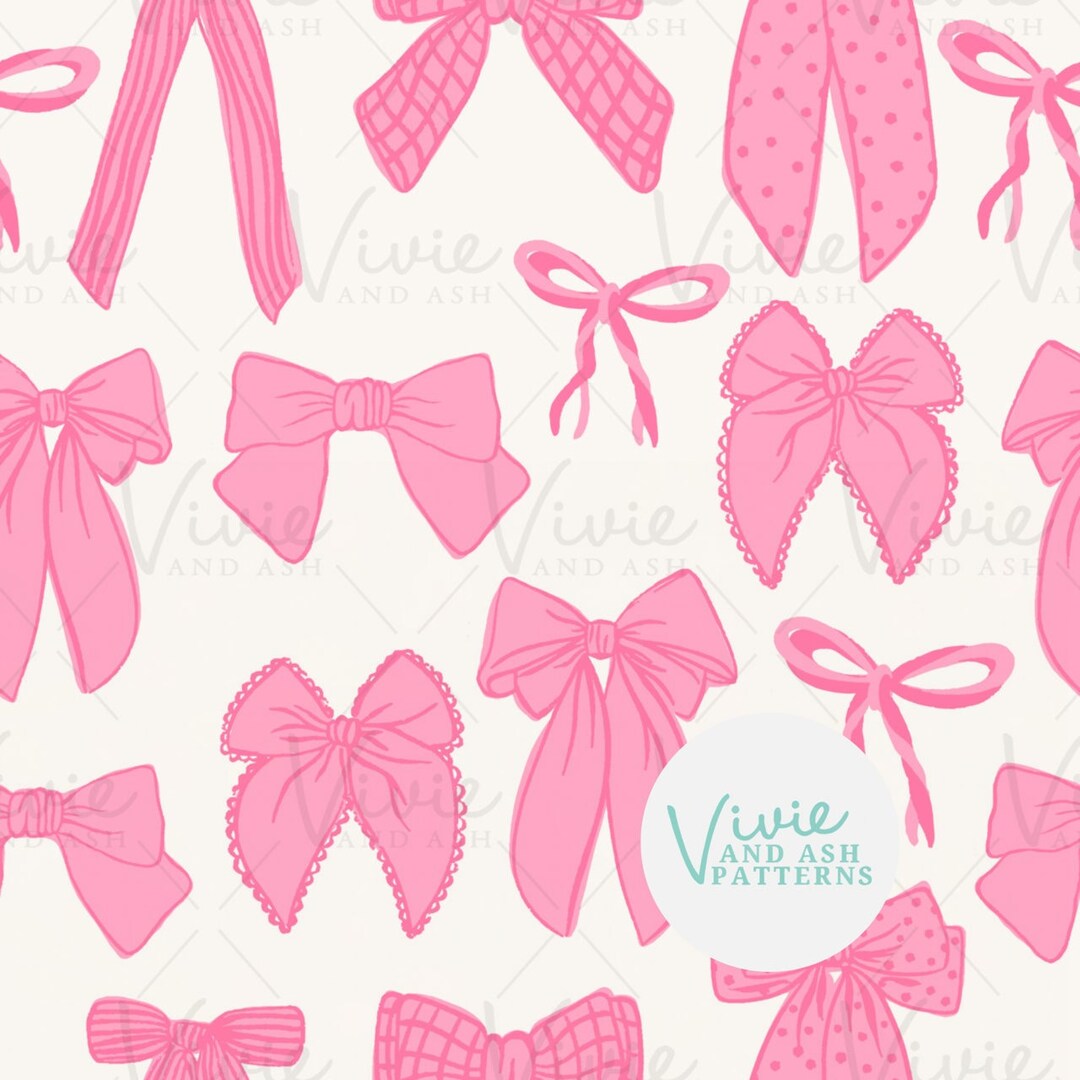 Light Pink Bows Seamless Repeating Pattern, Blue Bow Pattern File ...