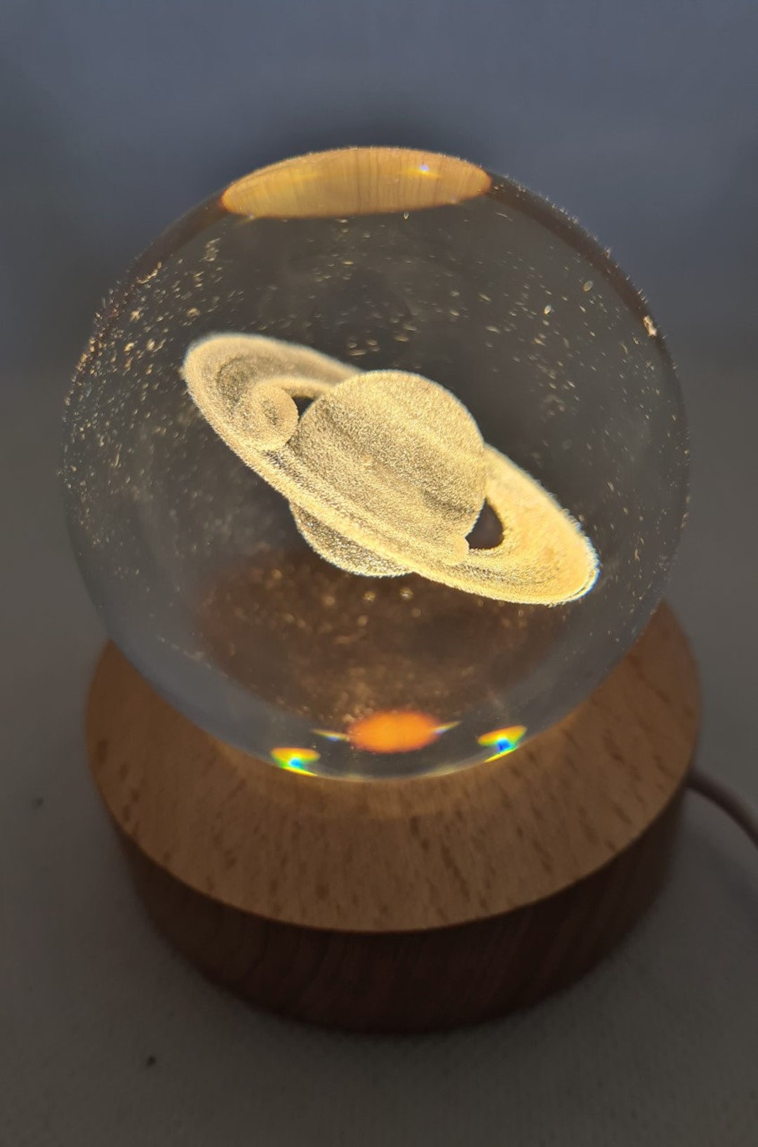 Saturn Engraved 60mm Orb With Light Stand, Saturn Sphere, Saturn ...