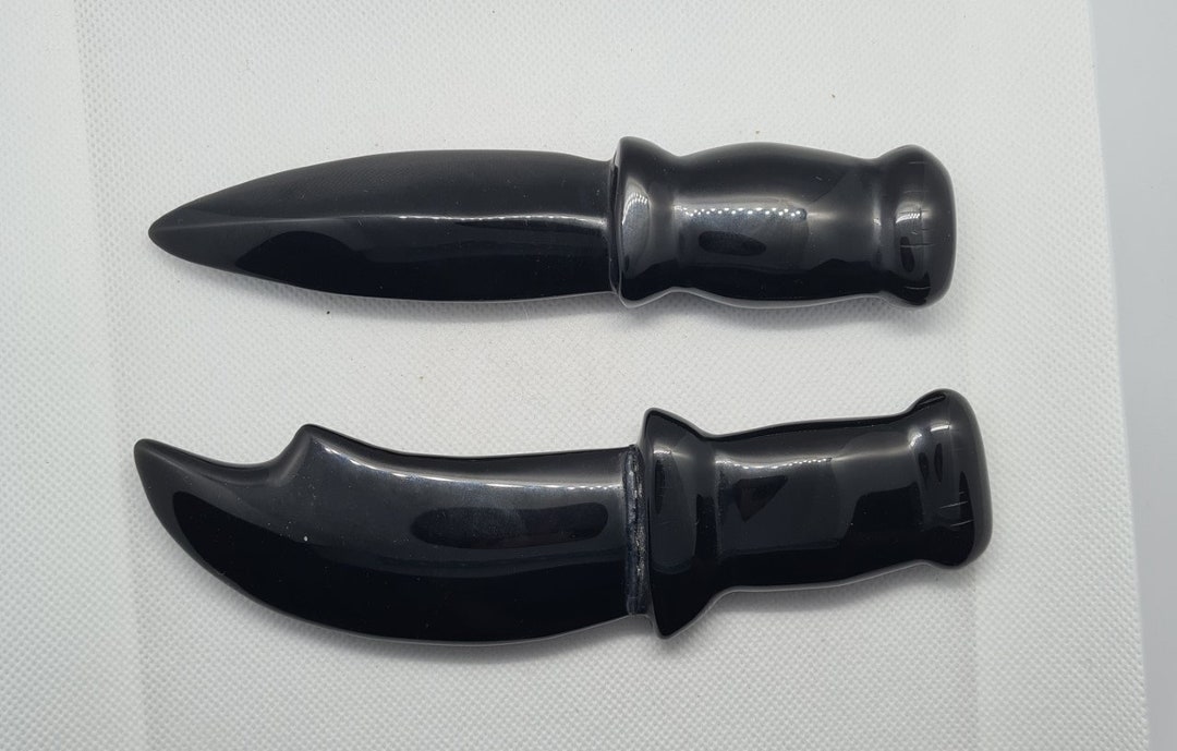 Obsidian Athame Obsidian Dagger Crystal Athame - Etsy