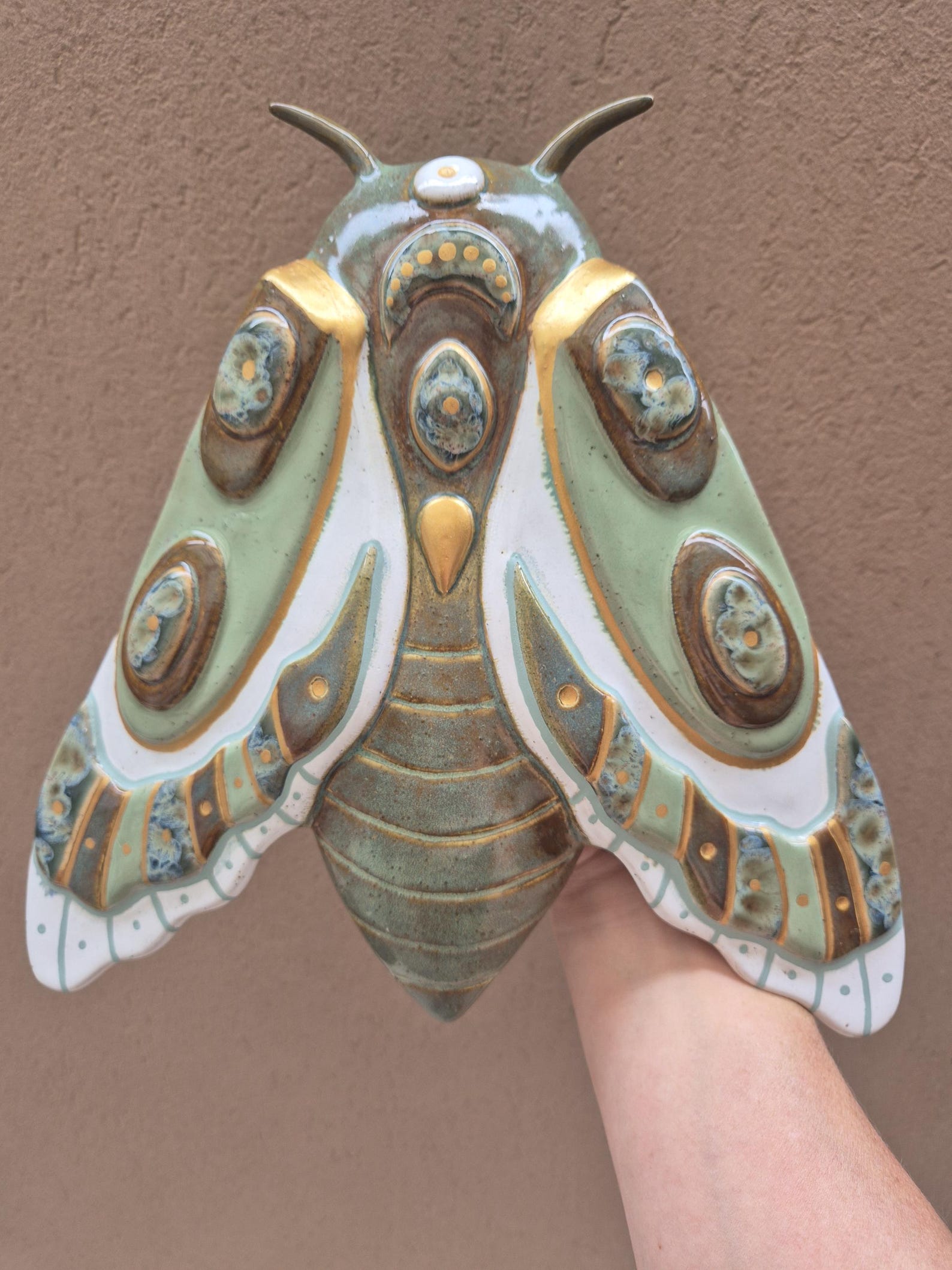 Custom Handmade Decorative Wall Mounted Moth Ceramic Hanging Wall Art ...