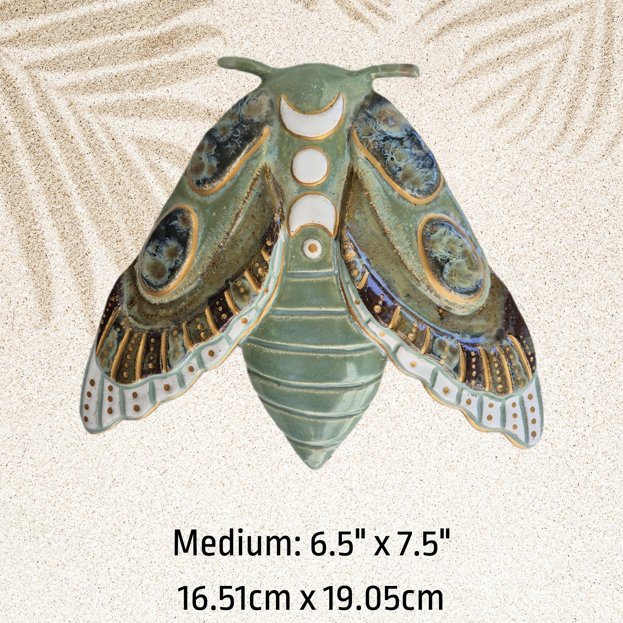 Custom Handmade Decorative Wall Mounted Moth Ceramic Hanging Wall Art ...