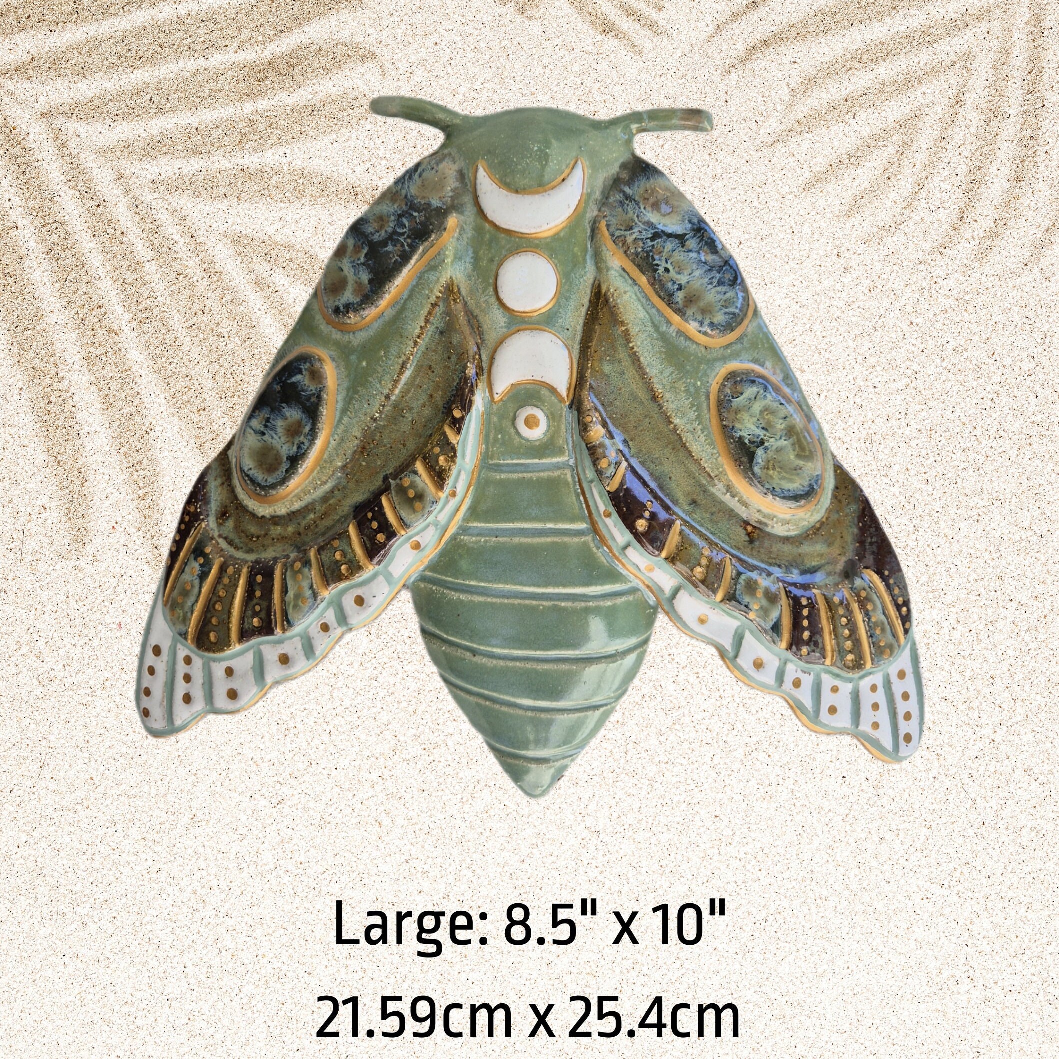 Custom Handmade Decorative Wall Mounted Moth Ceramic Hanging Wall Art ...