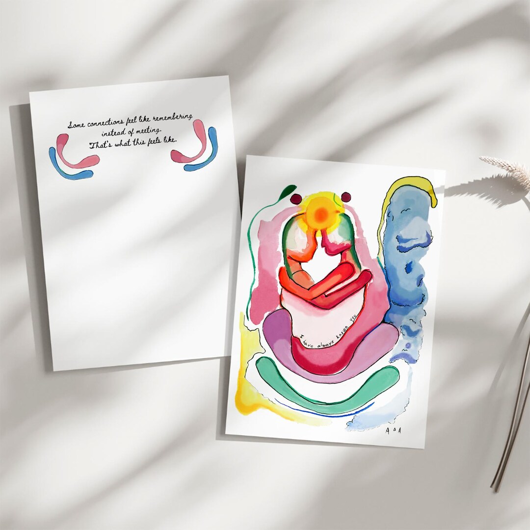 Abstract Love Connection Card – “I Have Always Known You” Watercolor ...