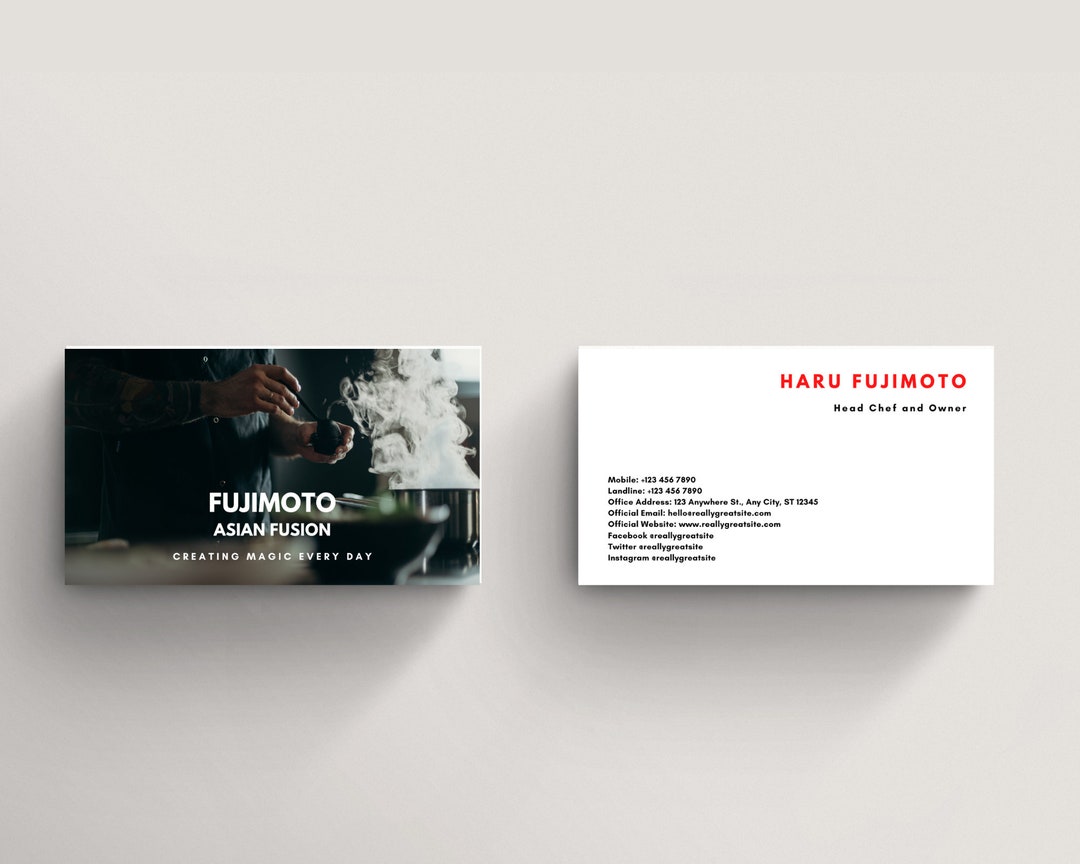 RESTAURANT Business Card Bundle Download Printable, Textable QR Code ...