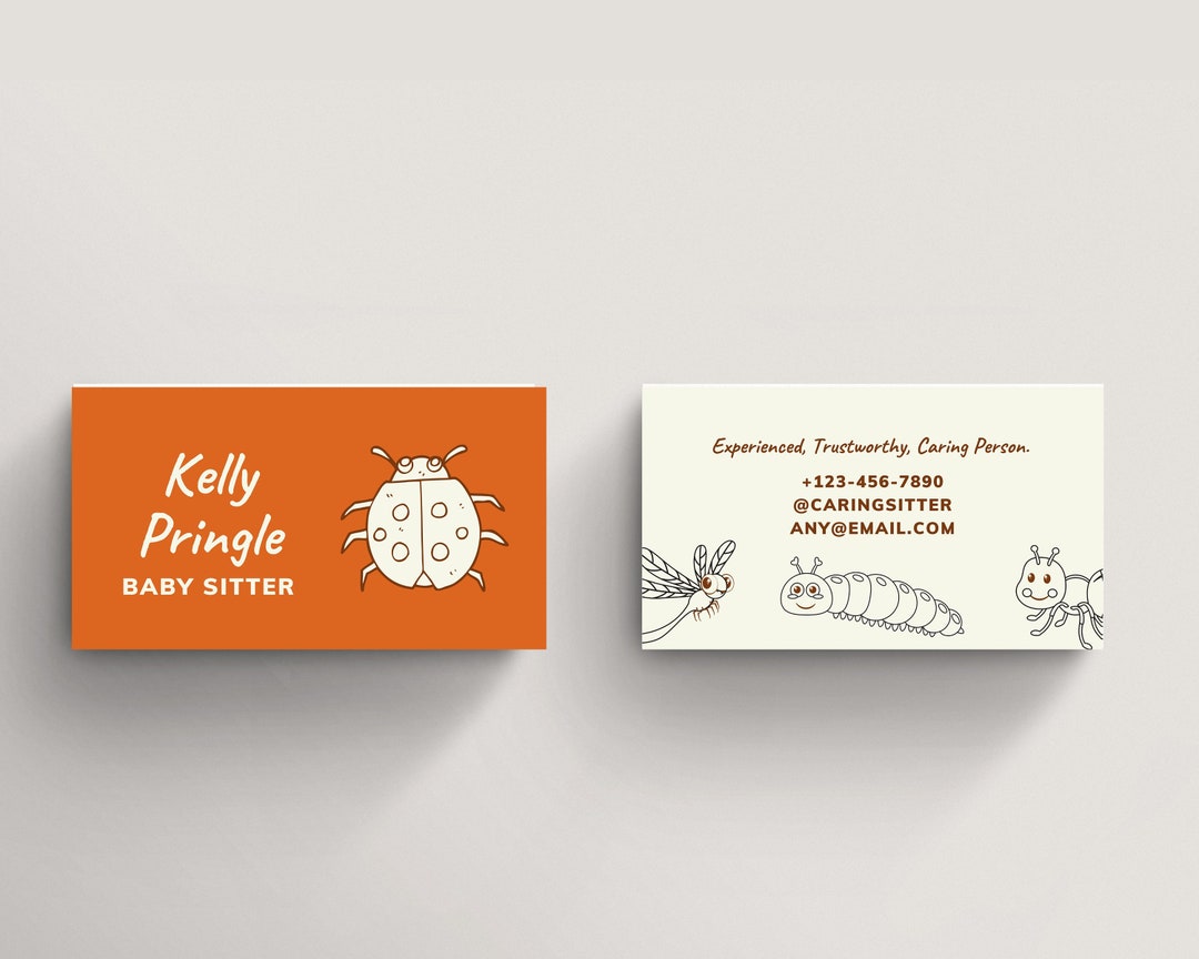 NANNY Business Cards Instant Download, Printable, Textable Nannies ...