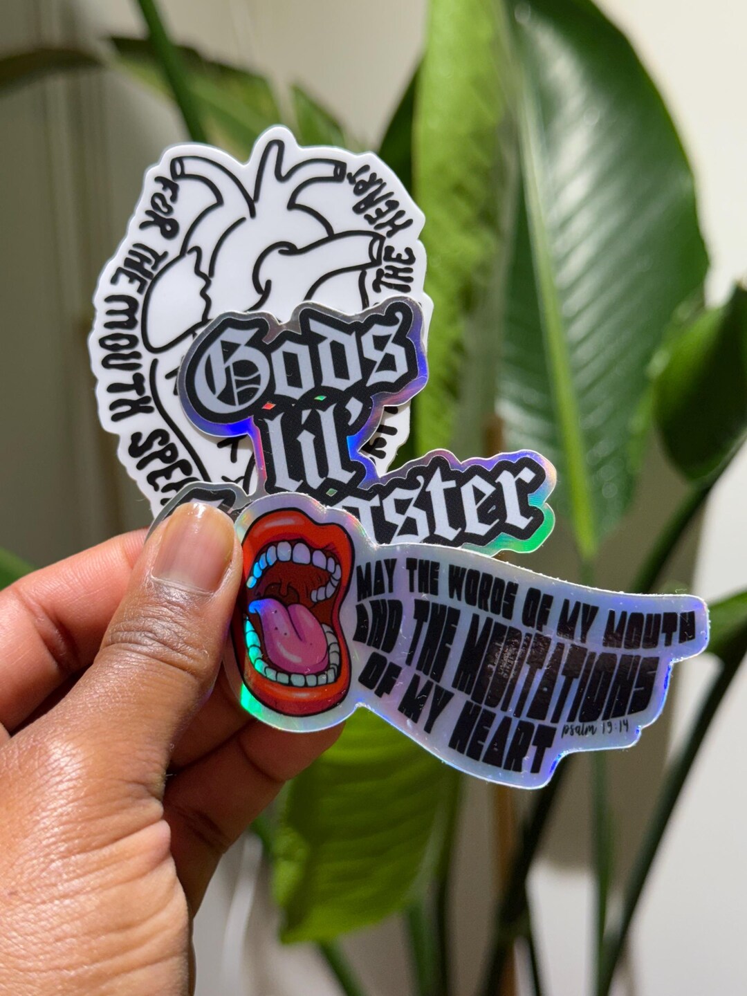 Gods Lil’ Gangster Sticker, Word of My Mouth Sticker, Overflow of the ...