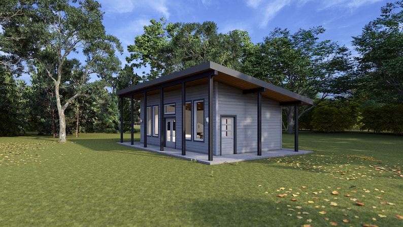 32' X 16' One Bedroom Tiny House | Cabin - PDF Architectural Plan With ...