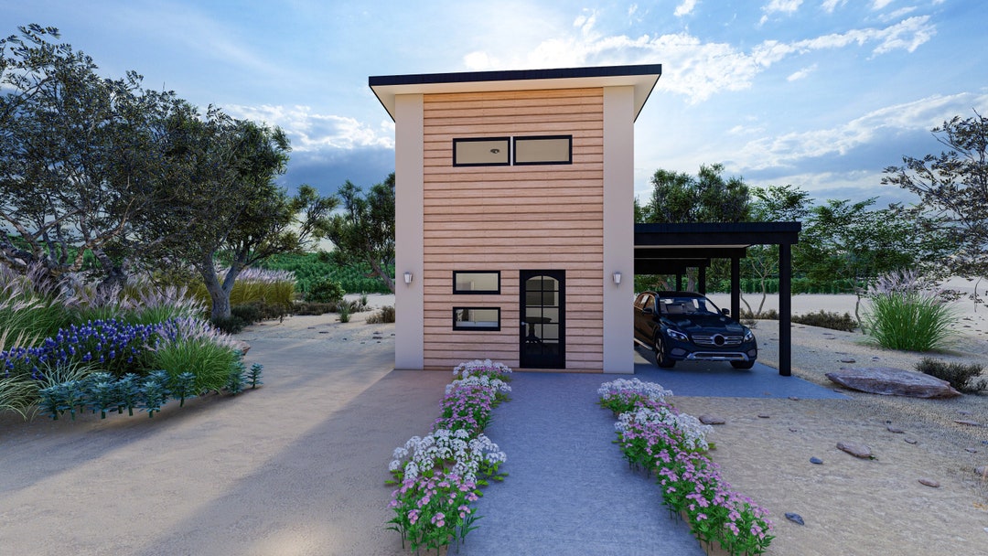 16' X 24' One Bedroom Tiny House - PDF Architectural Plan With ...