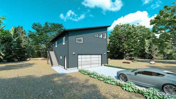 30' X 30' Two Bedroom Garage Apartment Architectural Plan With ...
