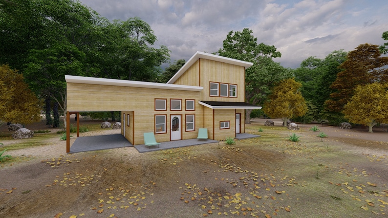 36' X 25' One Bedroom Vacation Home With Loft PDF - Etsy