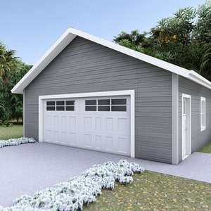 26' X 26' Two Car Garage PDF Architectural Plan - Etsy