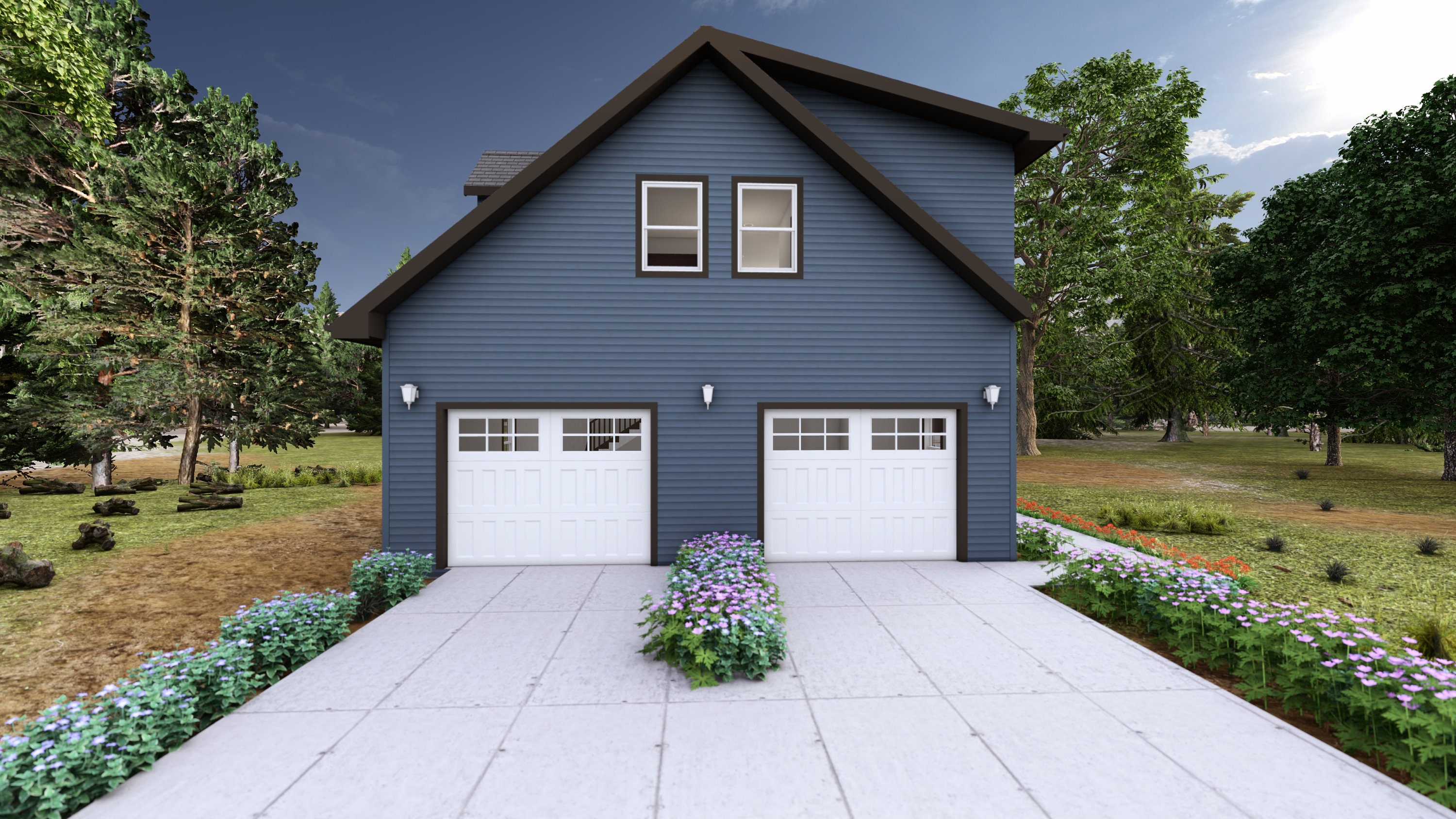 28' X 32' Two Bedroom Garage Apartment PDF Architectural Plan With ...