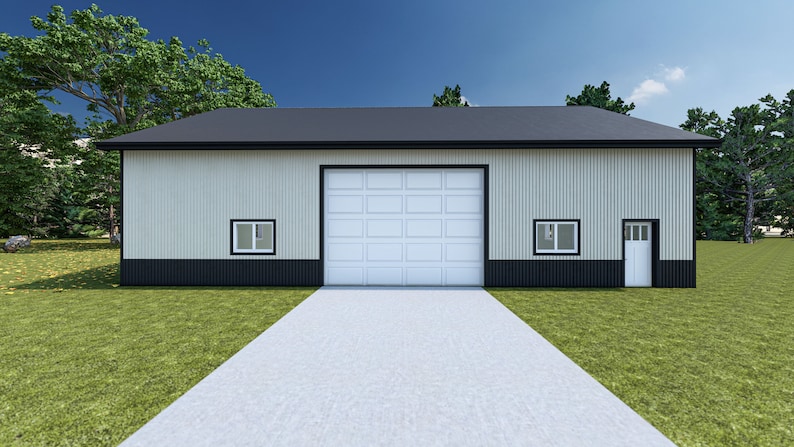 40' X 56' Post Frame Garage | Pole Framing - PDF Architectural Plan ...