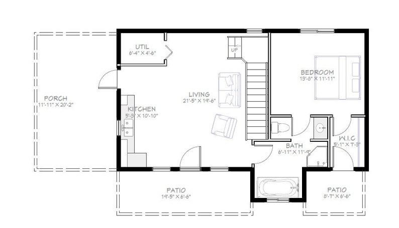 36' X 25' One Bedroom Vacation Home With Loft PDF - Etsy